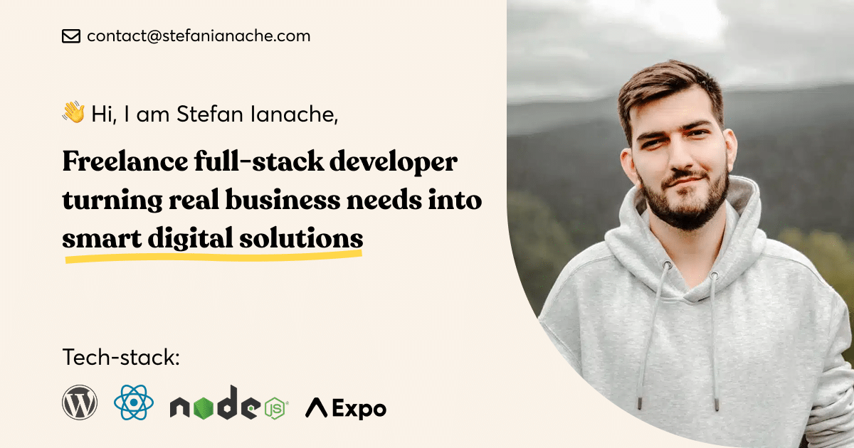 Stefan Ianache – WordPress Expert (Codeable Certified) | React (Next.js) & React Native Developer